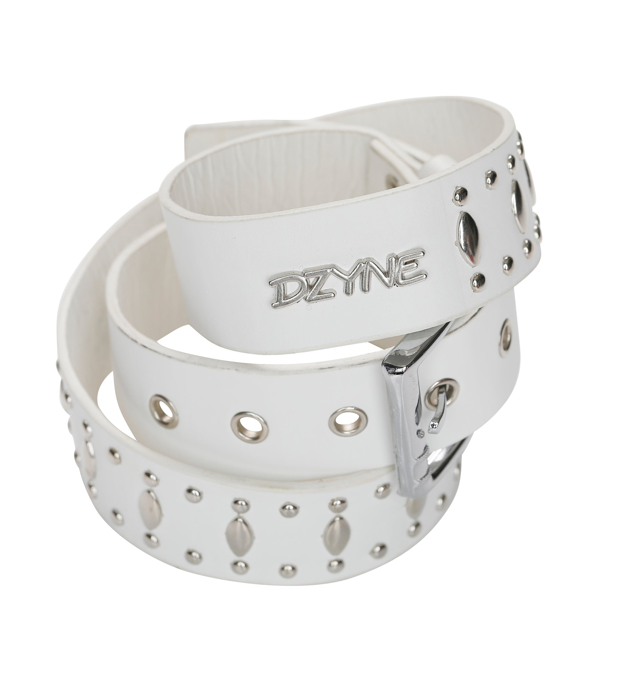 Men's White Studded Belt – DZYNE